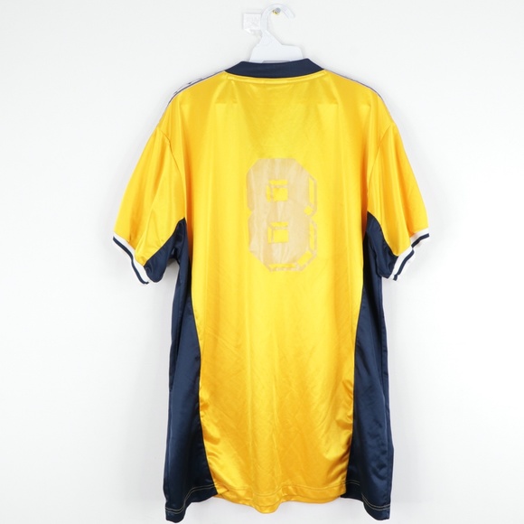 Diadora | Shirts | Vintage 9s Diadora Taped Logo Soccer Jersey Gold ...